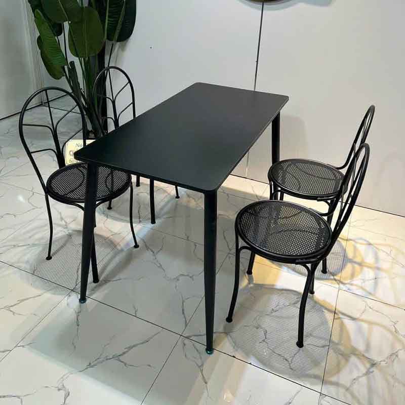 Bộ bàn ghế tựa sắt setup quán cafe, nhà hàng, trà sữa BS137 | Nội Thất Hữu Bằng